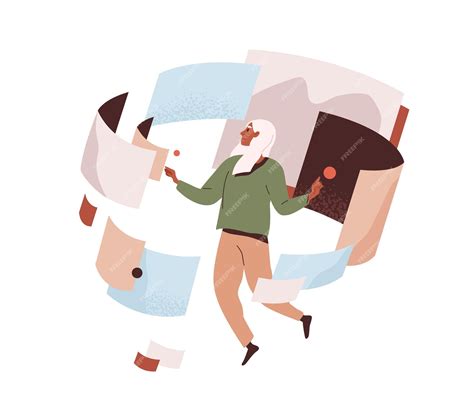 Premium Vector Business Person Work With Abstract Data And Information Workflow Automation