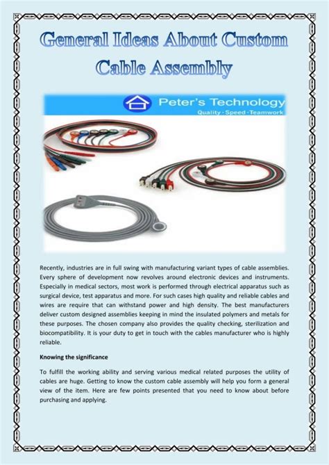 Ppt Electronic Cable Assembly Powerpoint Presentation Free Download