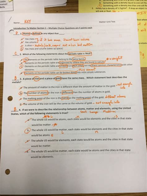 Matter Review Answer Key Pdf Worksheets Library