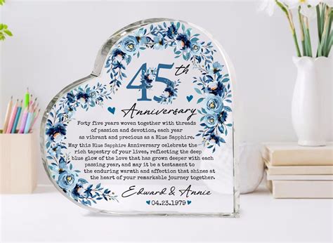 Personalized 45th Wedding Anniversary T Acrylic Plaque 45th Wedding