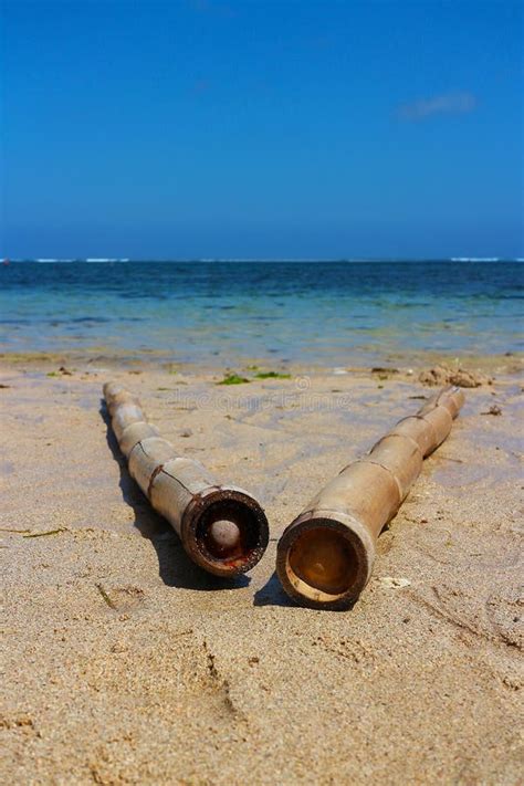 Sea Sand And Bamboo Stock Image Image Of Seasonal Indonesia 77874005