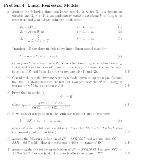 Solved Problem Linear Regression Modelsa Assume The Chegg