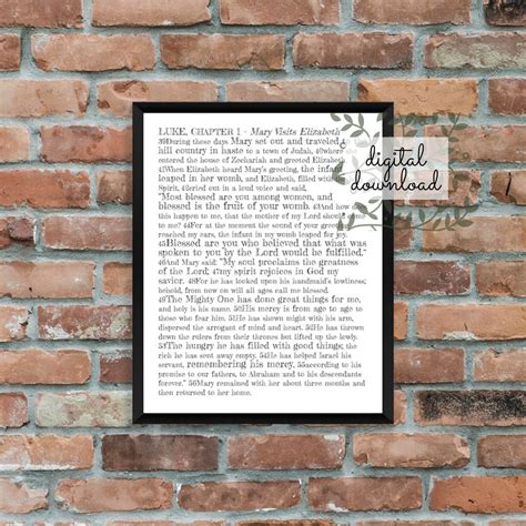 The Visitation Gospel Print Digital Download Scripture Printable