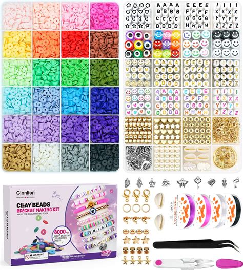 Gionlion Clay Beads Bracelet Making Kit Pack 2 Boxes
