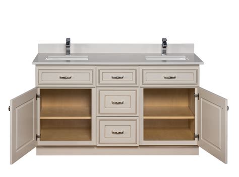 57 Double Sink Bathroom Vanity In Pearl Broadway Vanities