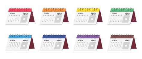 Premium Vector Set Multicolor Desk Calendar Clipart Vector Design