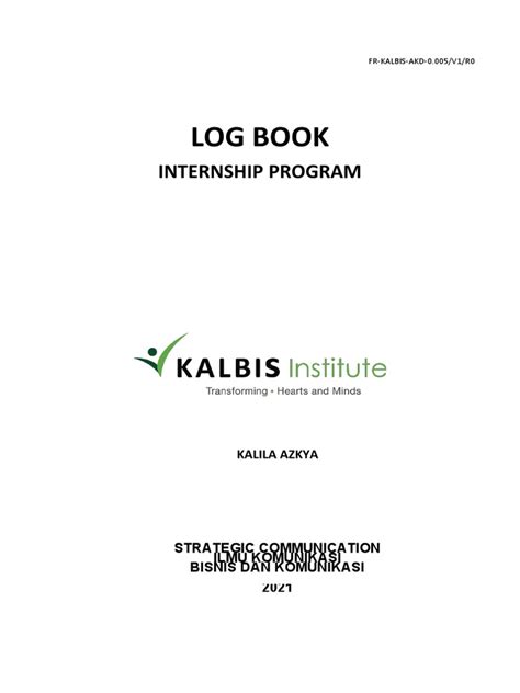 Log Book Internship Program Pdf