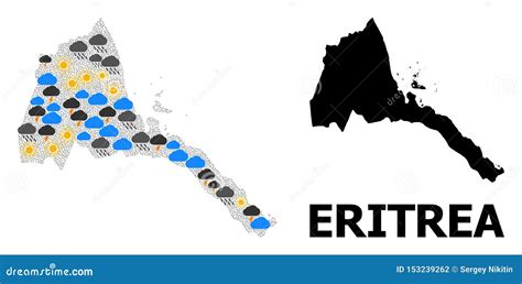Climate Collage Map Of Eritrea Stock Illustration Illustration Of