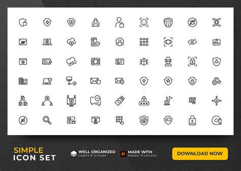 Security Icon Set Vector Collection Graphic By Rirafiq · Creative Fabrica