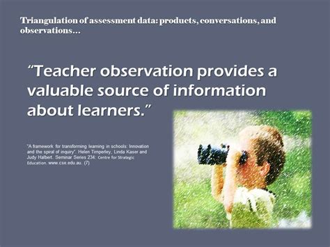 Triangulation Of Assessment Data Products Conversations And