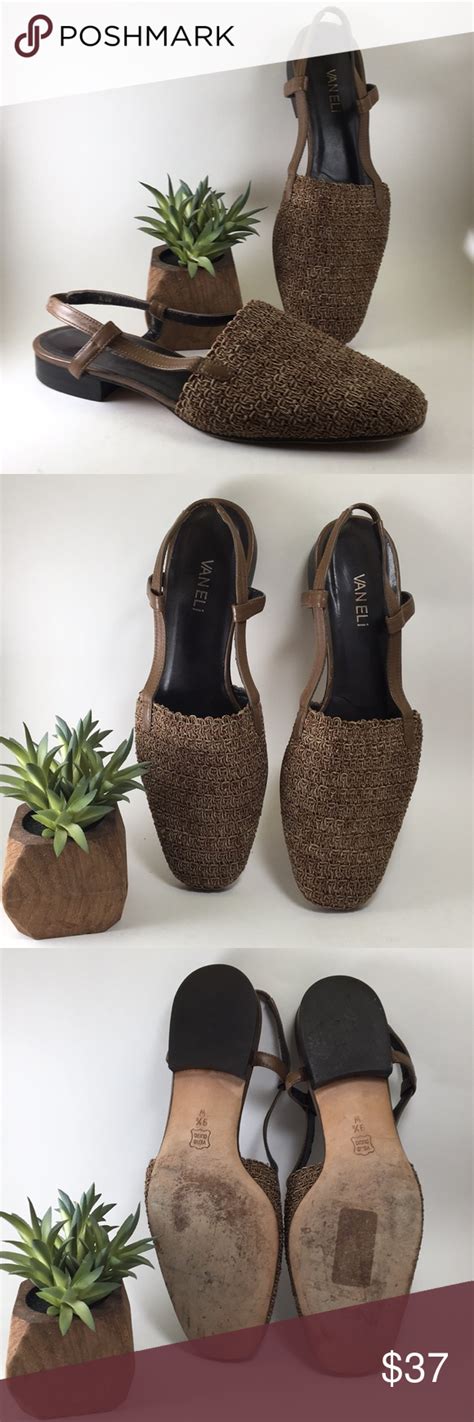 Vaneli Janet Leather Square Toe Casual Slingback