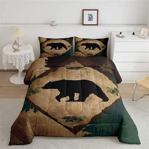 Homewish Lodge Cabin Comforter Set Queen Size 3 Pcs Wild