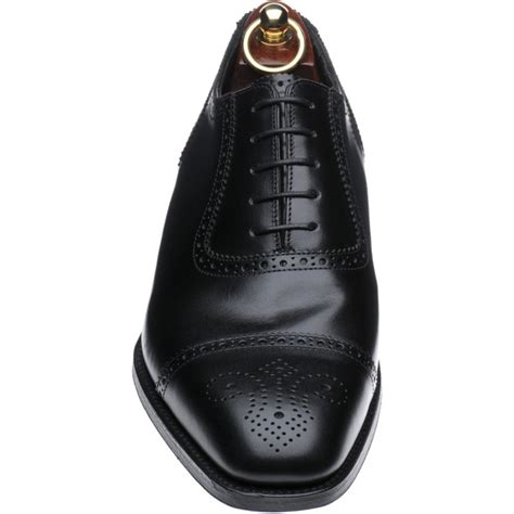 Loake Shoes Loake 1880 Classic Strand Semi Brogues In Black Calf At
