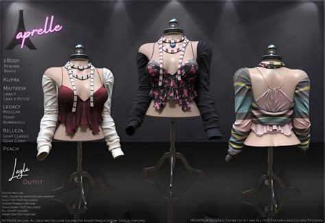 Second Life Marketplace Aprelle Layla Outfit Demo