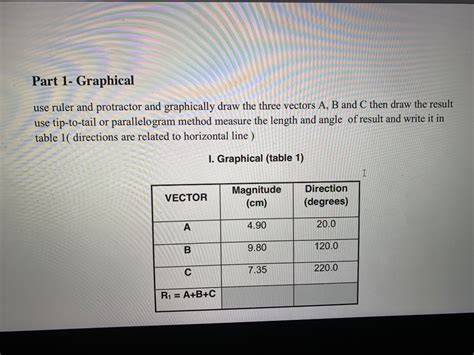 Solved Part Graphical Use Ruler And Protractor And Chegg