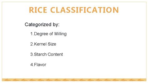 All About Rice Science Types Nutrition Rice Classification