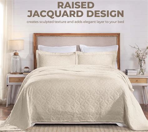 Superior Serenity Cotton Matelasse Weave Bedspread Set Full