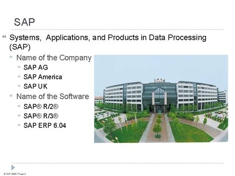 Introduction To SAP SAP Systems Applications And Products