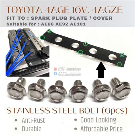 Toyota 4age 4agze 16v Stainless Steel Bolt 6pcs Set For Spark Cable
