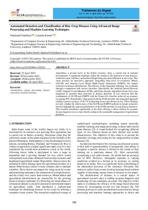 Pdf Automated Detection And Classification Of Rice Crop Diseases Using Advanced Image