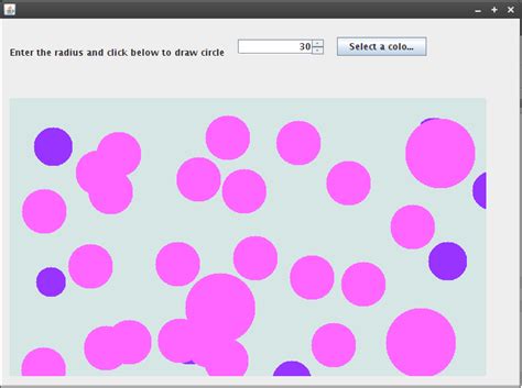 draw circles jcolorchooser jspinner example java swing netbeans