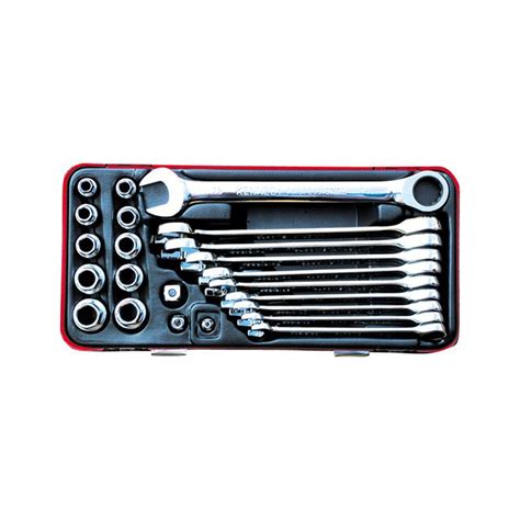10 To 19mm Ratchet Spanner And Socket Set 23 Piece