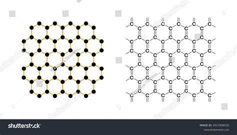 Graphene Atomic Model Illustrating Unique Hexagonal Stock Illustration