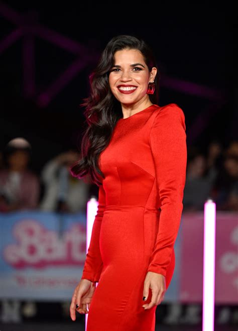 America Ferrera Goes Red For Barbie Photo Call In Heart Cutout Dress