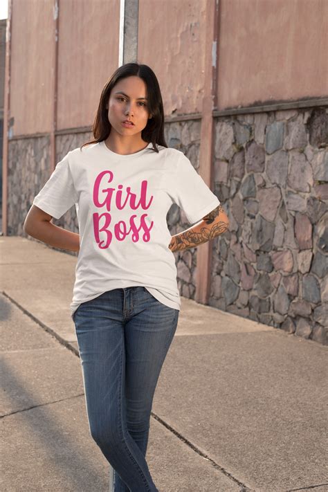 Girl Boss White T Shirt Pink Lettering Payhip