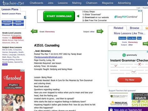 Counseling Lesson Plan For 2nd 5th Grade Lesson Planet