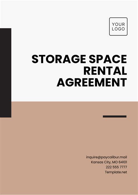 Free Storage Space Rental Agreement Template To Edit Online