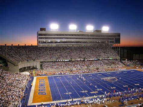 Boise State Sunset Over Bronco Stadium A Photo On Flickriver
