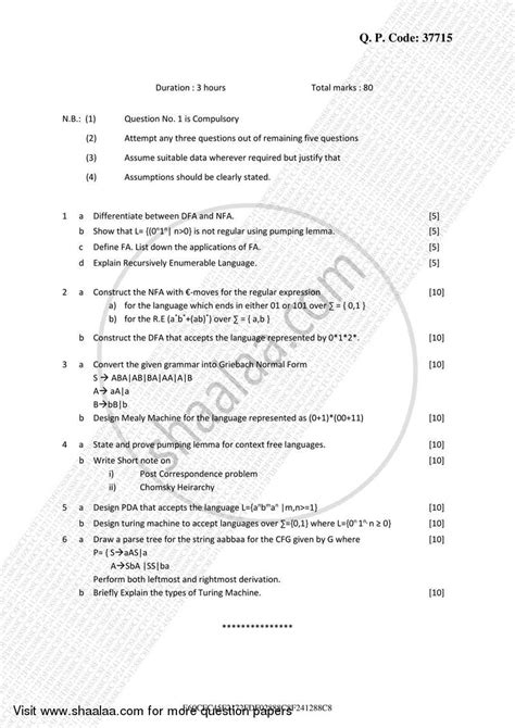 theoretical computer science 2017 2018 be computer engineering semester 4 se second year cbgs