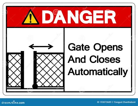Danger Gate Opens And Closes Automatically Symbol Sign Vector