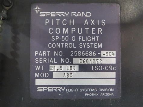 2586686 904 Sperry Sp 50g Flight Control System Pitch Axis Computer