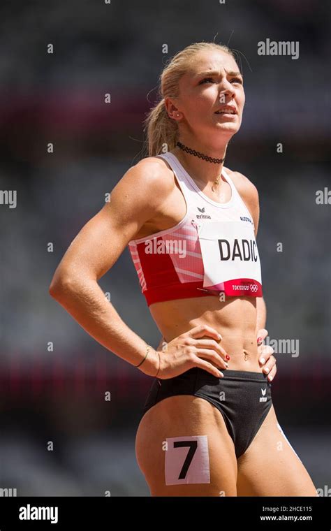 Ivona Dadic Participating In The 100 Meter Hurdles Of The Heptathlon At The Tokyo 2020 Olympic