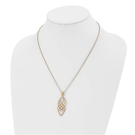 Chisel Stainless Steel Polished Yellow Ip Plated Twisted Pendant On A