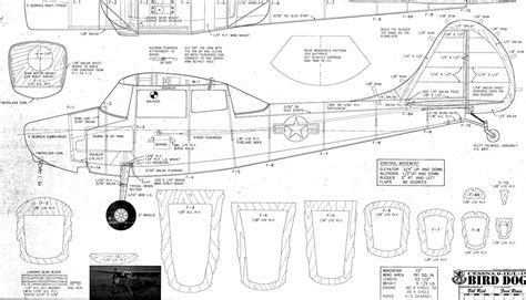 Rcm Cessna O 1e L 19 Bird Dog 72 Plan Set Precision Cut Kits
