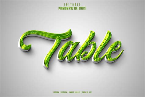 Table D Editable Modern Psd Text Effect Deeezy