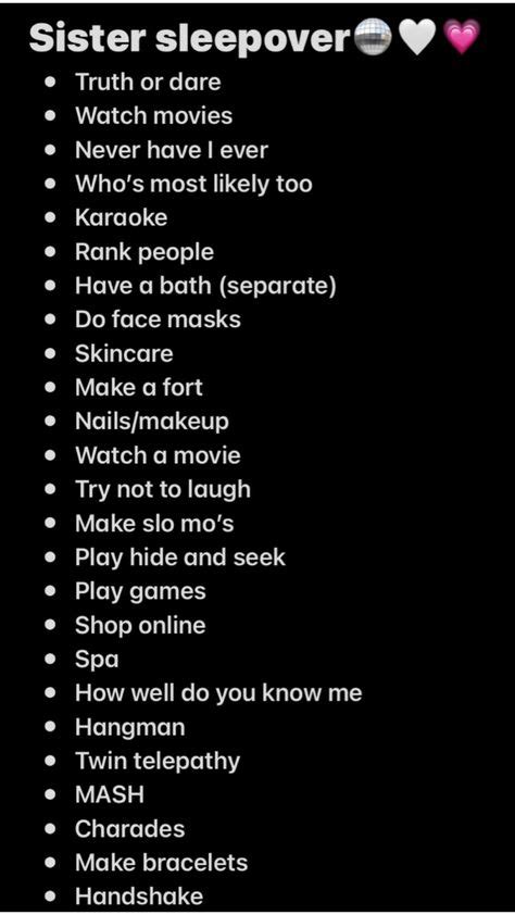 Things To Do At A Sleepover With Sister