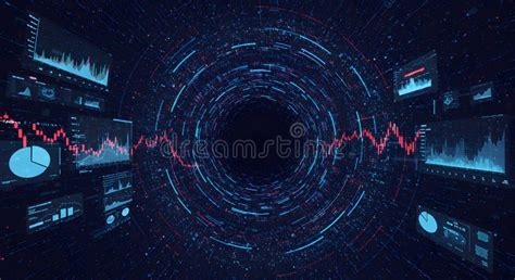 Digital Data Tunnel Visualization A Futuristic Stock Market Data Representation Stock