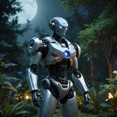 A Robot That Is Standing In The Grass Premium Ai Generated Image