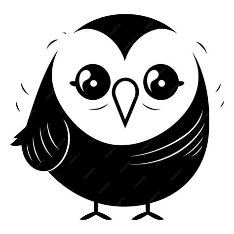 Schöne Eule Symbol Tier Cartoon Thema Isolierter Entwurf Vektor Illustration Premium Ki