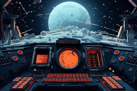 Spacecraft Control Panel Background Premium Ai Generated Image