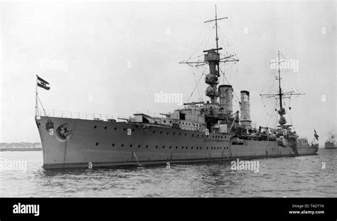 The Picture Shows The Light Cruiser Emden During A Cruise On The High