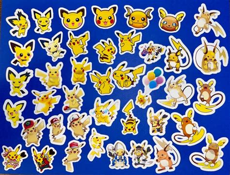 Pikachu Sticker Set Updated Etsy