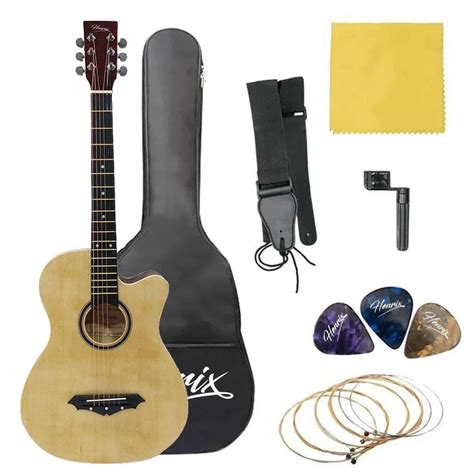Buy Refurbished Henrix Pro 38 Inch 6 String Cutaway Acoustic Guitar Open Box Bajaao Open Box