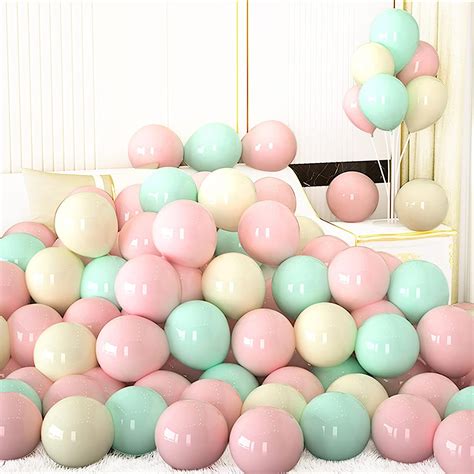 100 Pieces Latex Balloons 12 Inches Blue And Yellow And Pink Balloons