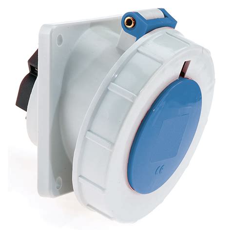 Ip44 And Ip67 Panel Mounting Socket Outlets Angled 16a 230v 4p Ip67 Panel Mounting Socket