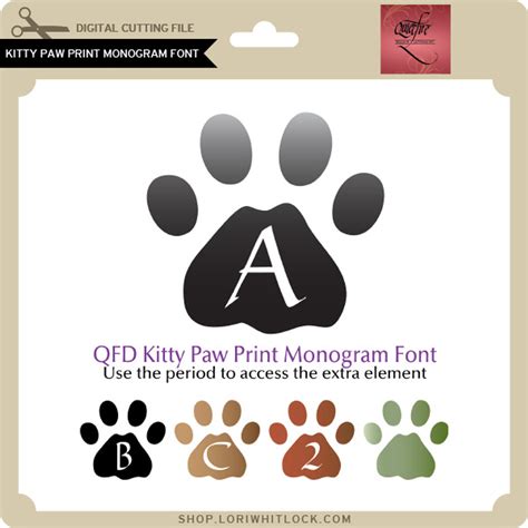 Kitty Paw Print Monogram Font Lori Whitlocks Svg Shop